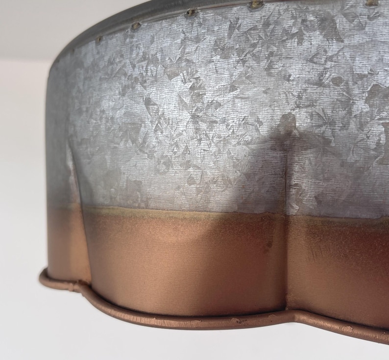 Galvanized Metal Ceiling Light With Copper Tone Accents - Lighting ...