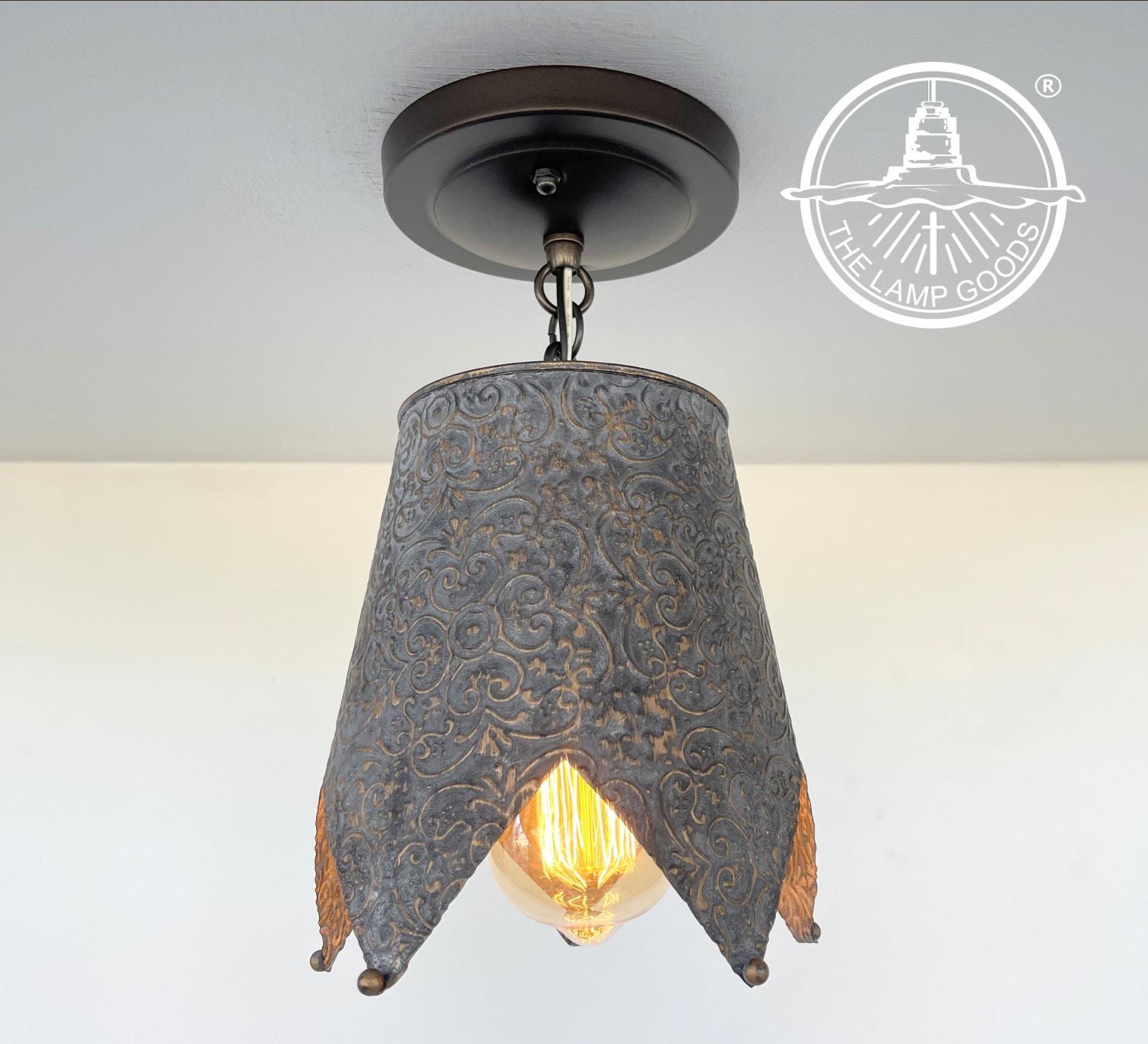 Jubilant FARMHOUSE BARN Ornate Metal Ceiling Lighting Flush Mount ...