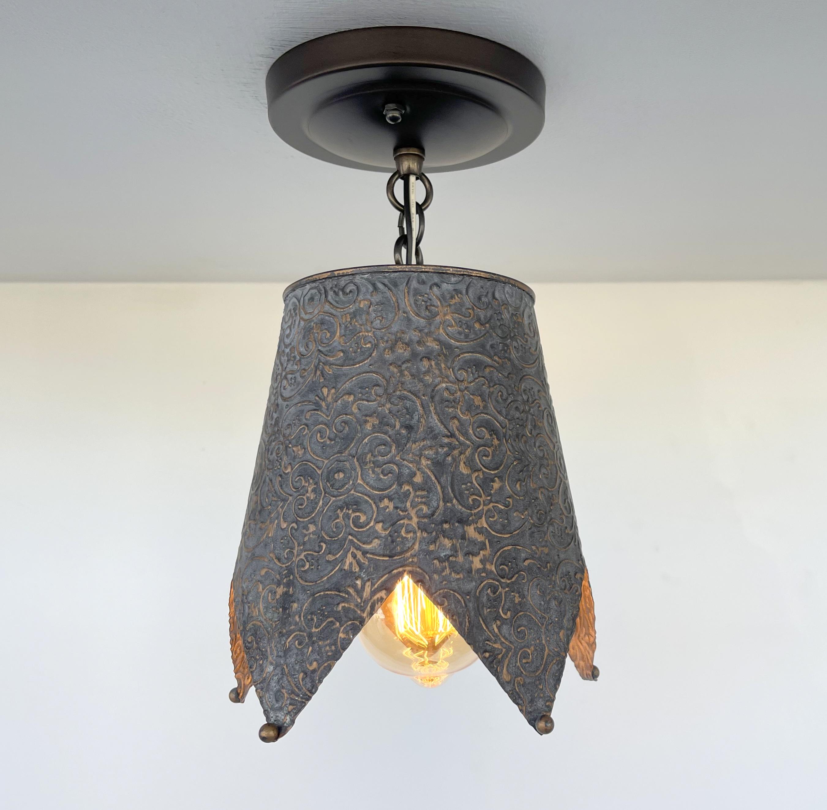 Jubilant FARMHOUSE BARN Ornate Metal Ceiling Lighting Flush Mount ...