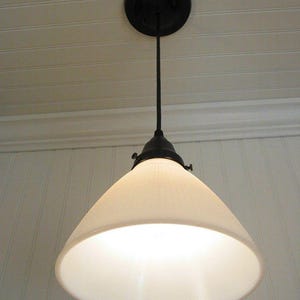 Vintage Milk Glass 1960's 'waffle Pattern' PENDANT Light- Flush Mount ...