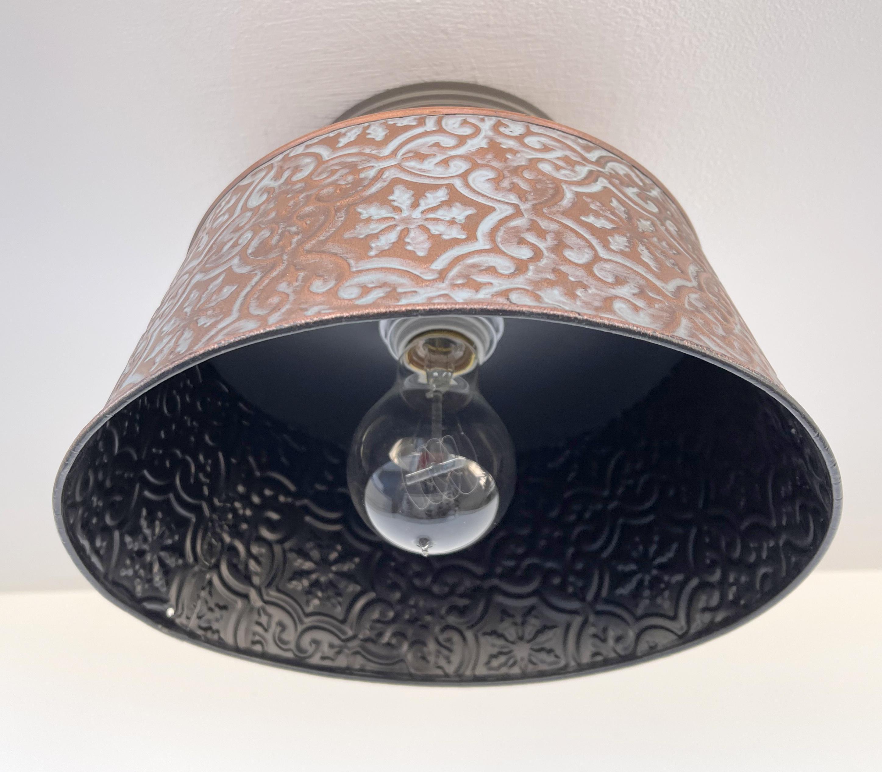 Ornate Copper Ceiling Light Flush Mount Farmhouse - Metal Kitchen ...