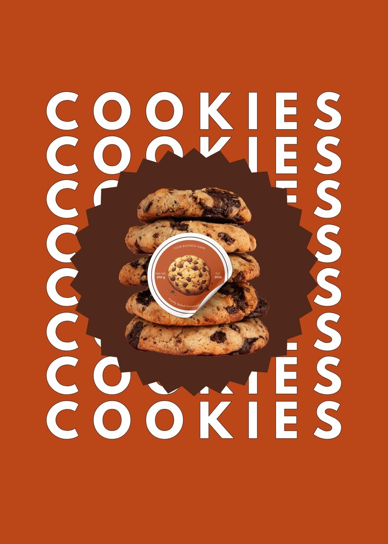 Homemade Cookies Label Template | Editable Bakery Sticker (canva ...
