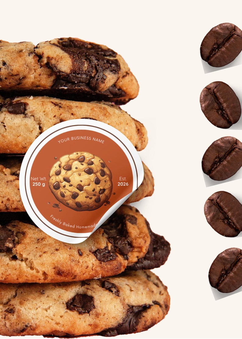 Homemade Cookies Label Template | Editable Bakery Sticker (canva ...