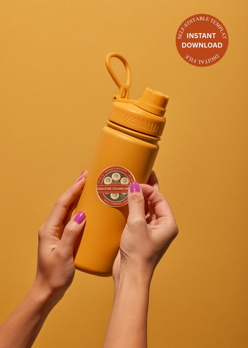 Steamed Momos Product Label Template | Editable Food Packaging (digital ...
