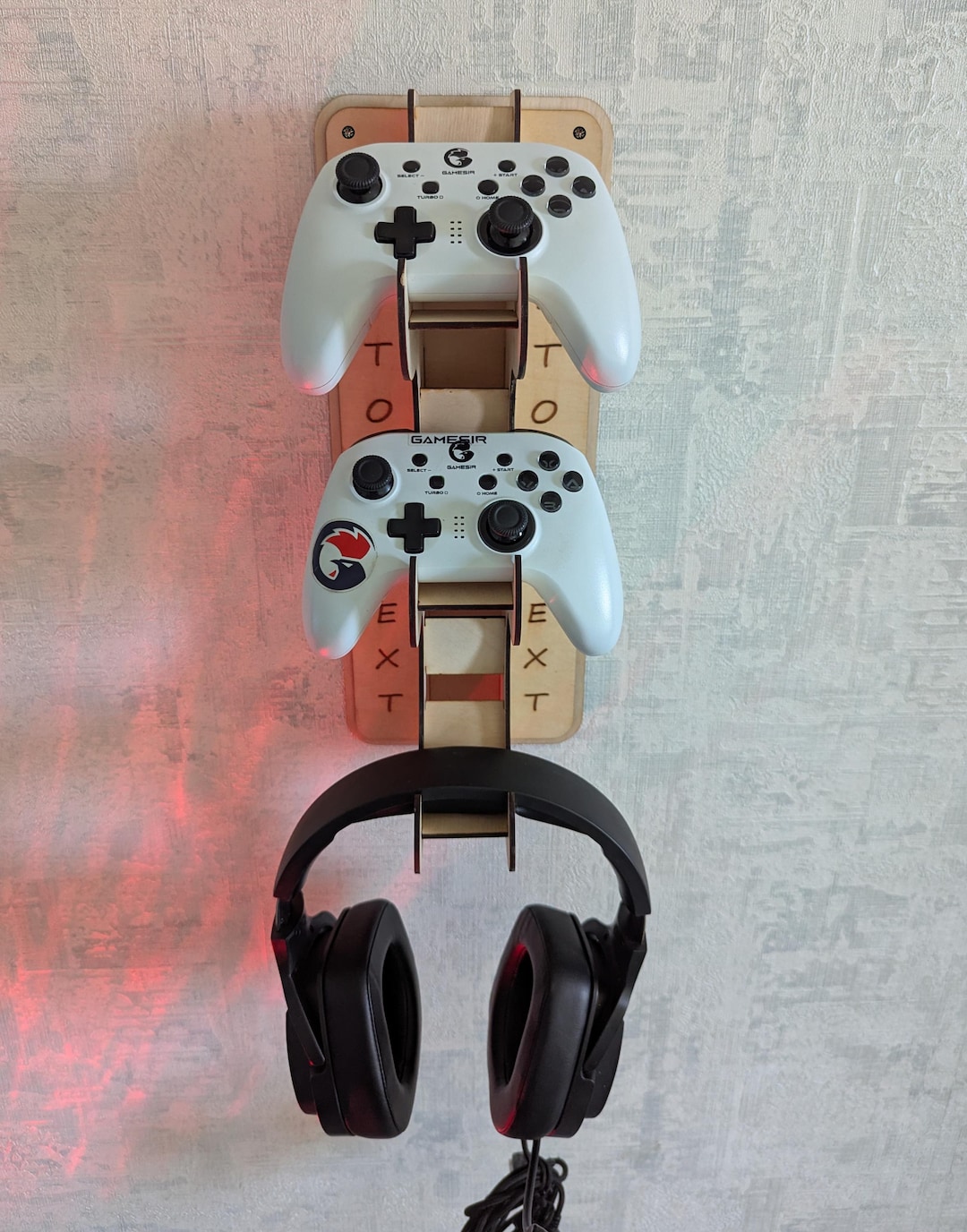 Wooden Wall Controller Holder, Personalized Controller Stand Wall Mount ...