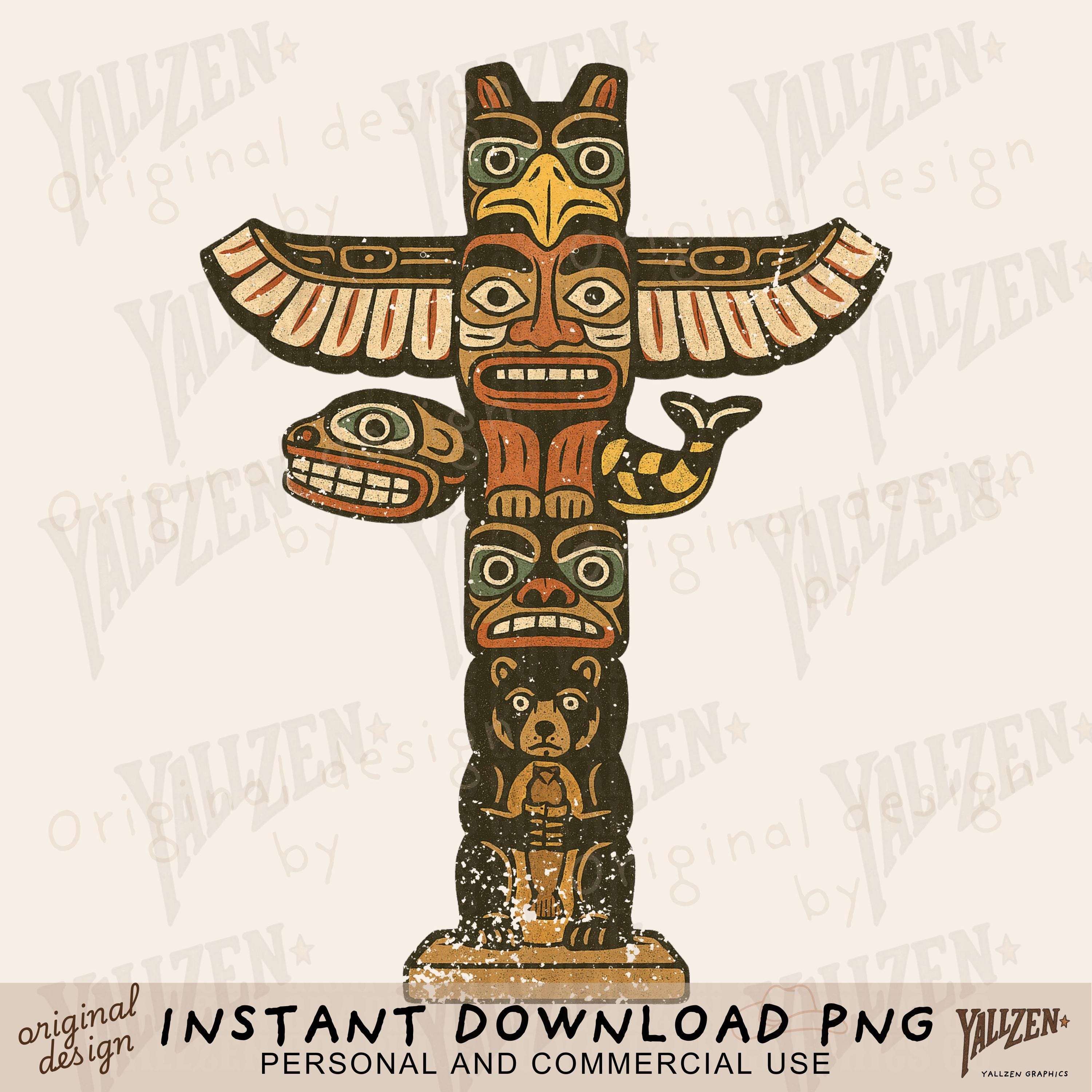 Totem Pole Clipart, Native American Digital Download, Tribal Art ...