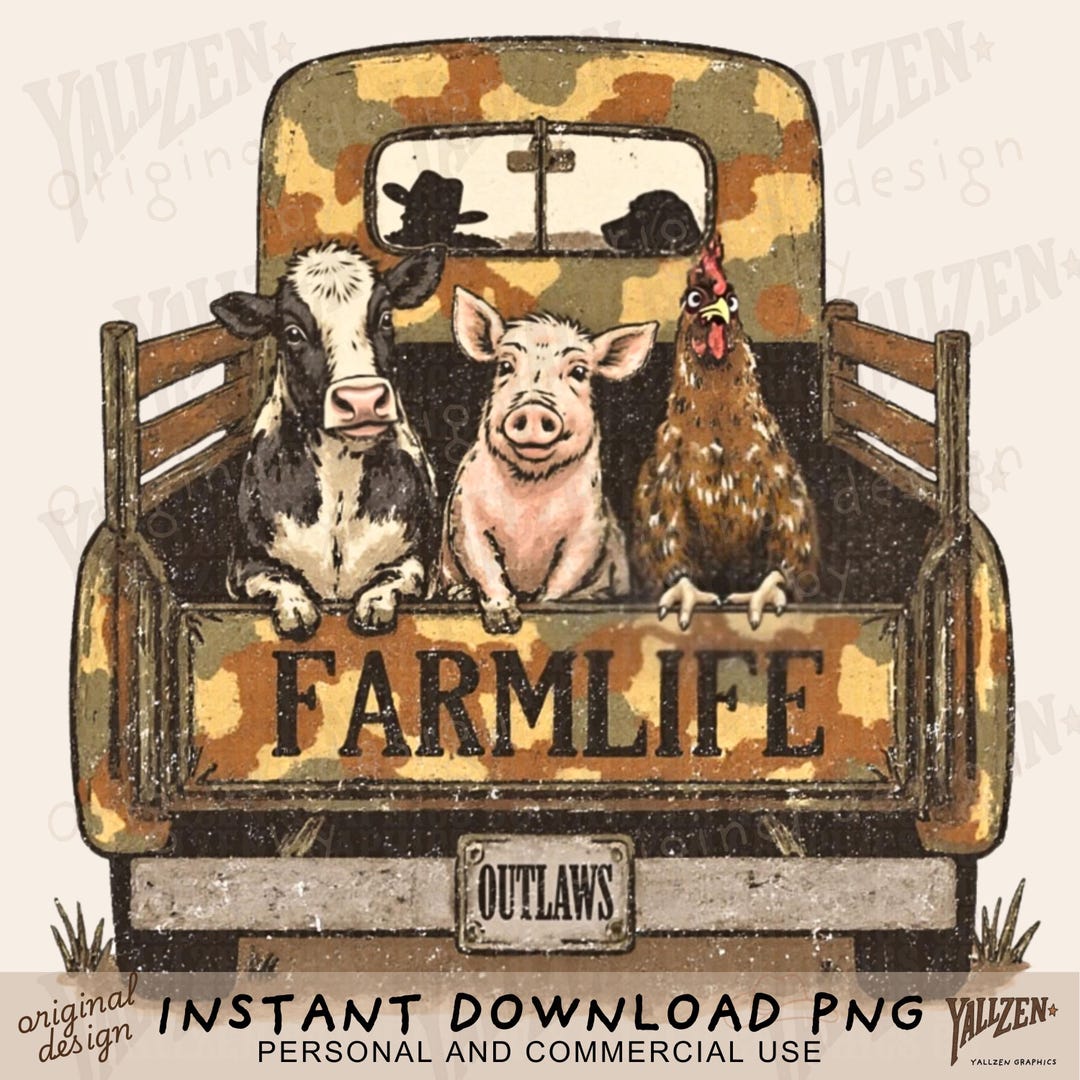 Farm Life Outlaws PNG, Western Farm Animal Clipart, Rustic Country ...