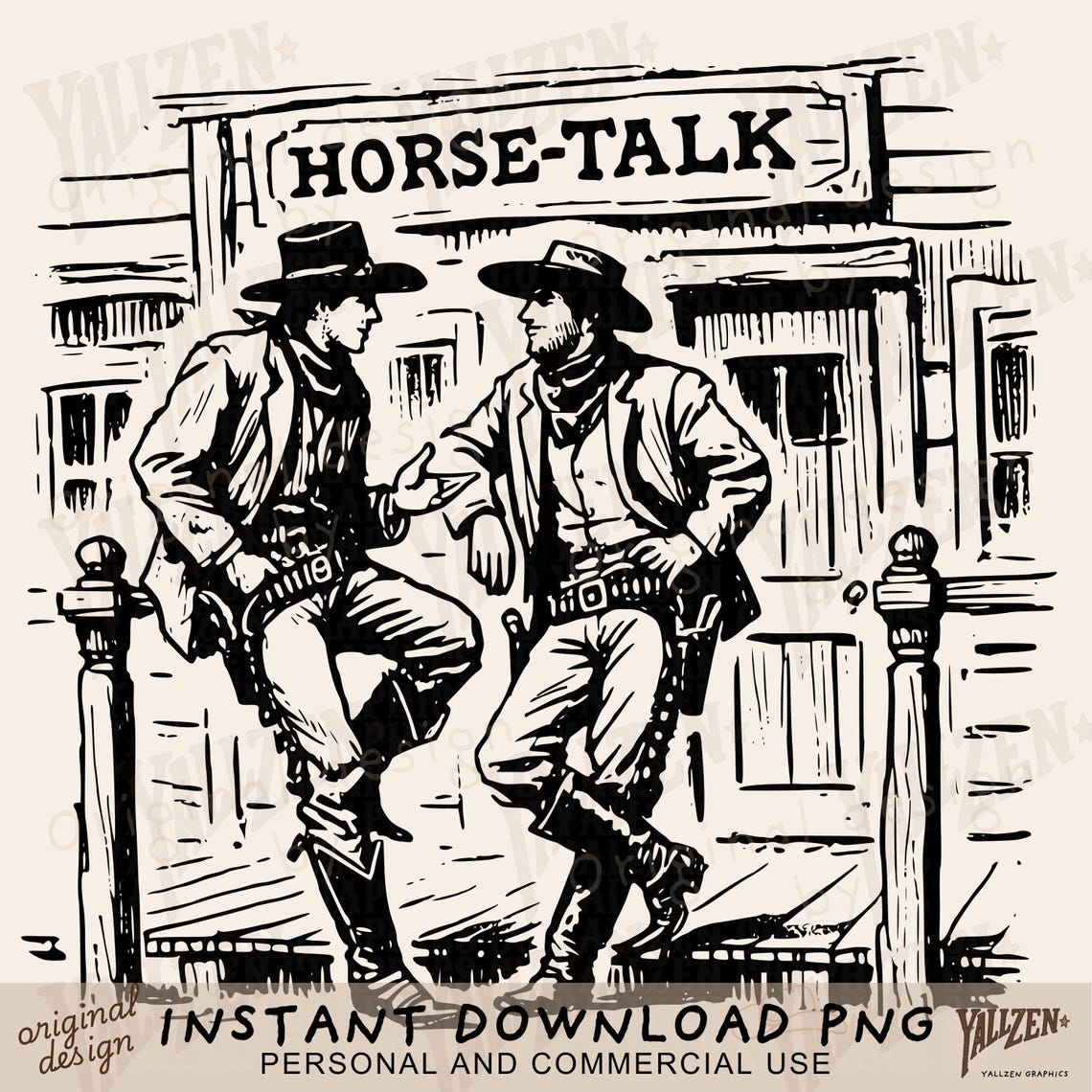 2 Funny Vintage Cowboy PNG, Western Saloon Digital Art, Rustic Wild ...