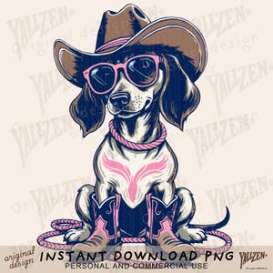 Cowboy Dog PNG | Western Dachshund Clipart | Country Puppy Digital Art ...