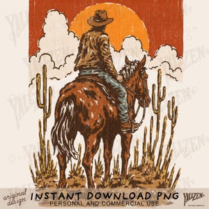 Western Cowboy Vintage Graphics Png - Etsy