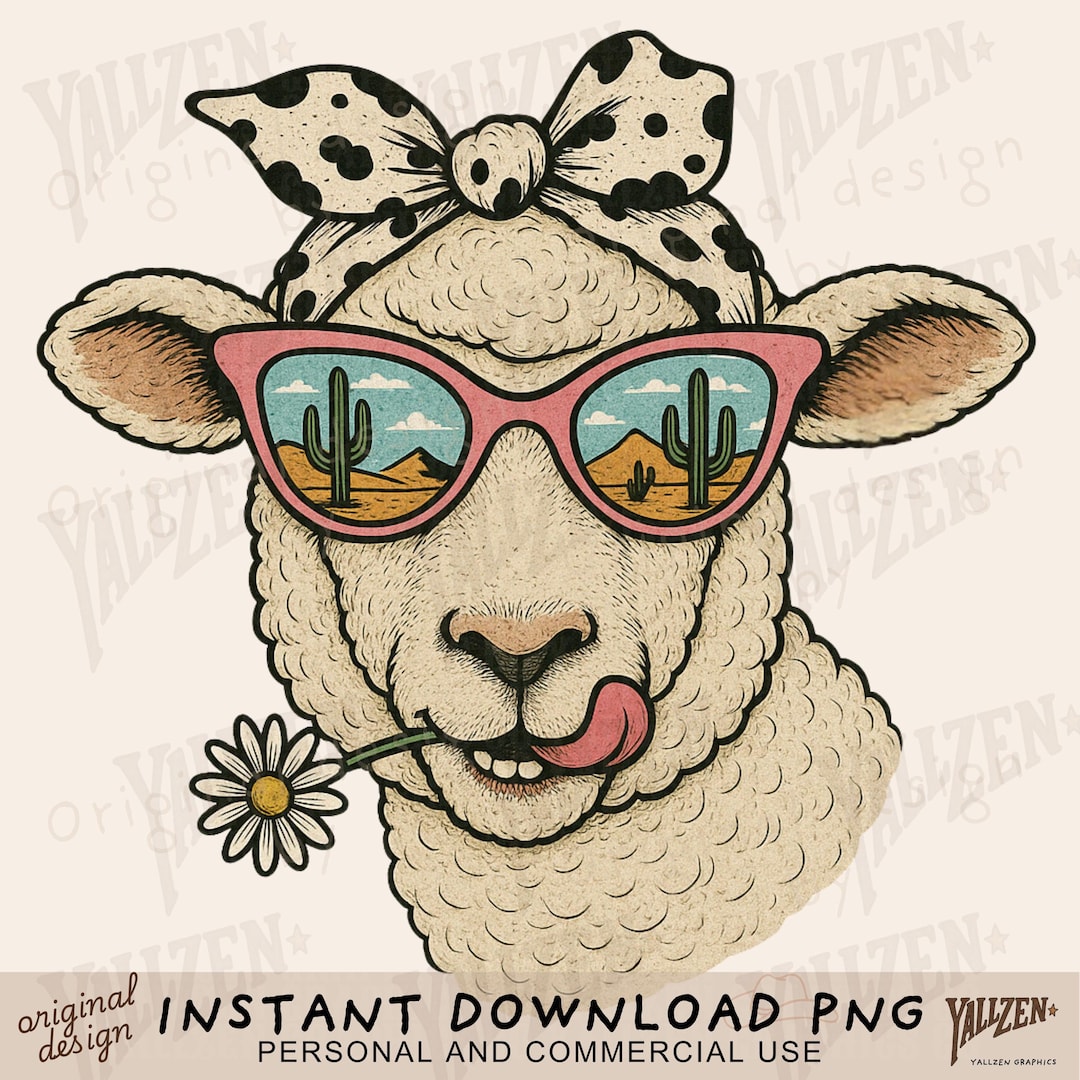 Sassy Sheep PNG | Funny Cowgirl Farm Animal Clipart | Western ...