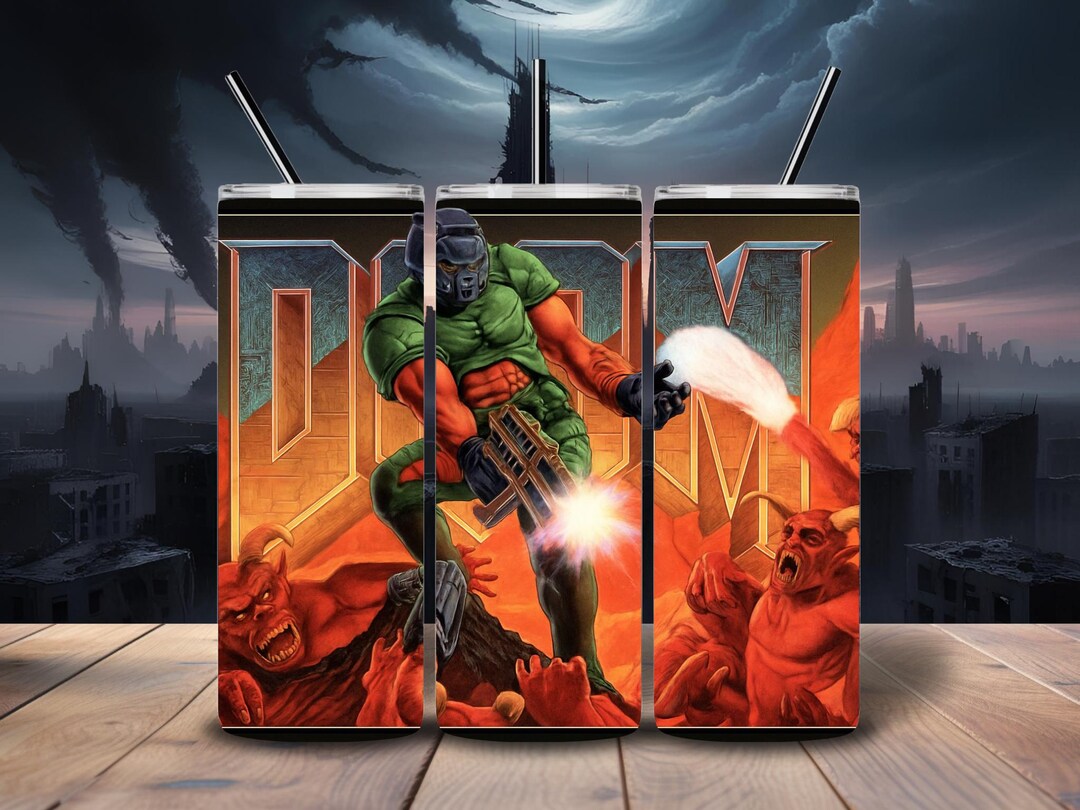 Doom Inspired 20oz Tumbler, Doom Game Tumbler, Original Doom Image ...