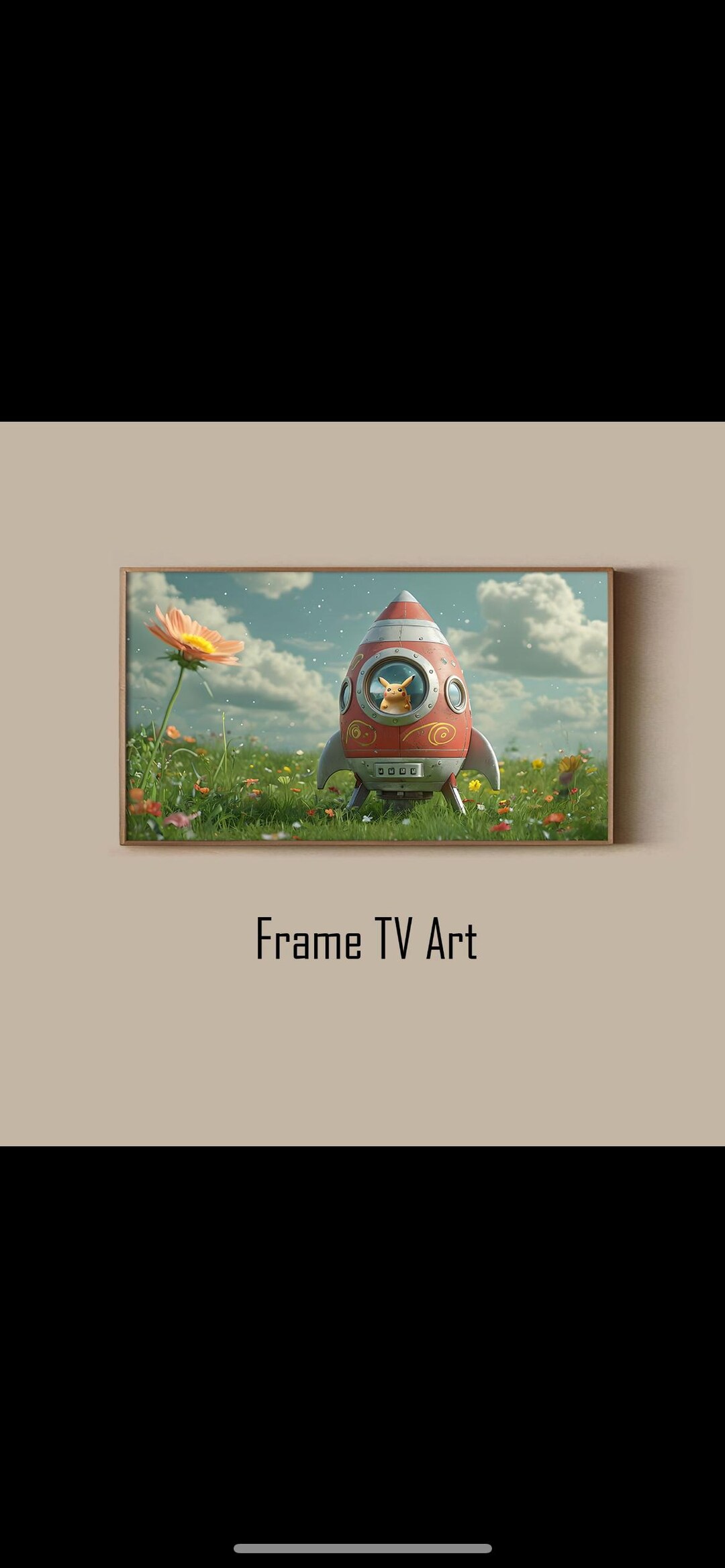 Samsung Frame TV Pikachu Rocket Art - Digital Samsung Frame TV Download ...