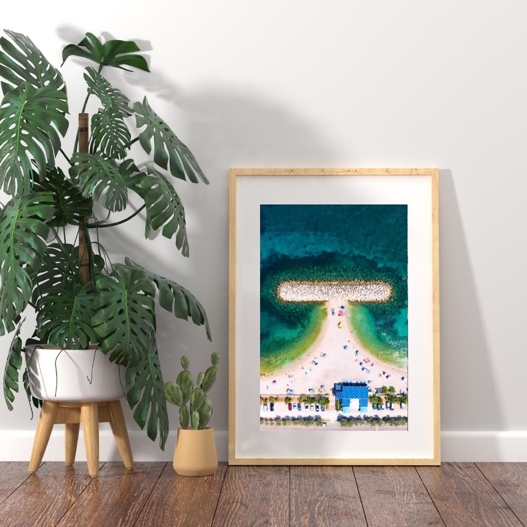 Beachfront Aerial Wall Art Print, Rolled Posters of Coastal Living ...