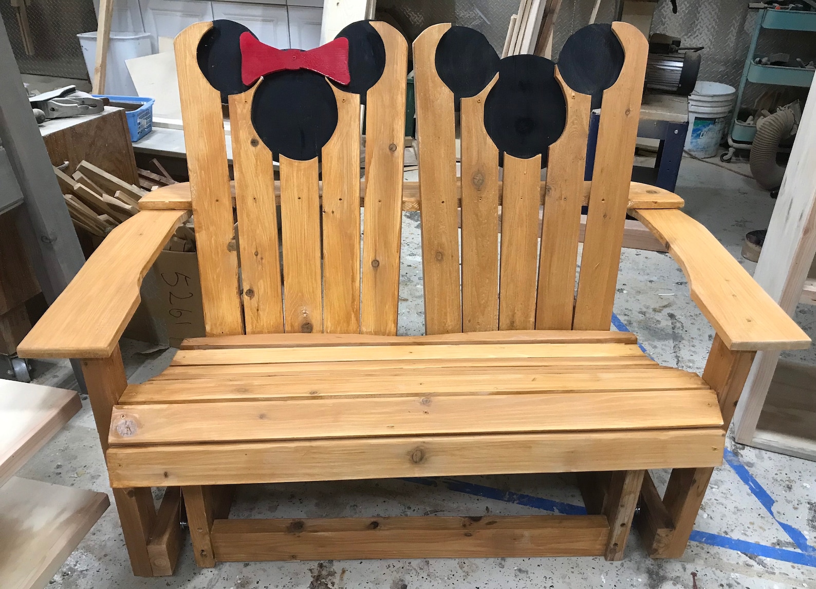 Mickey and Minnie Gliding Bench - Etsy