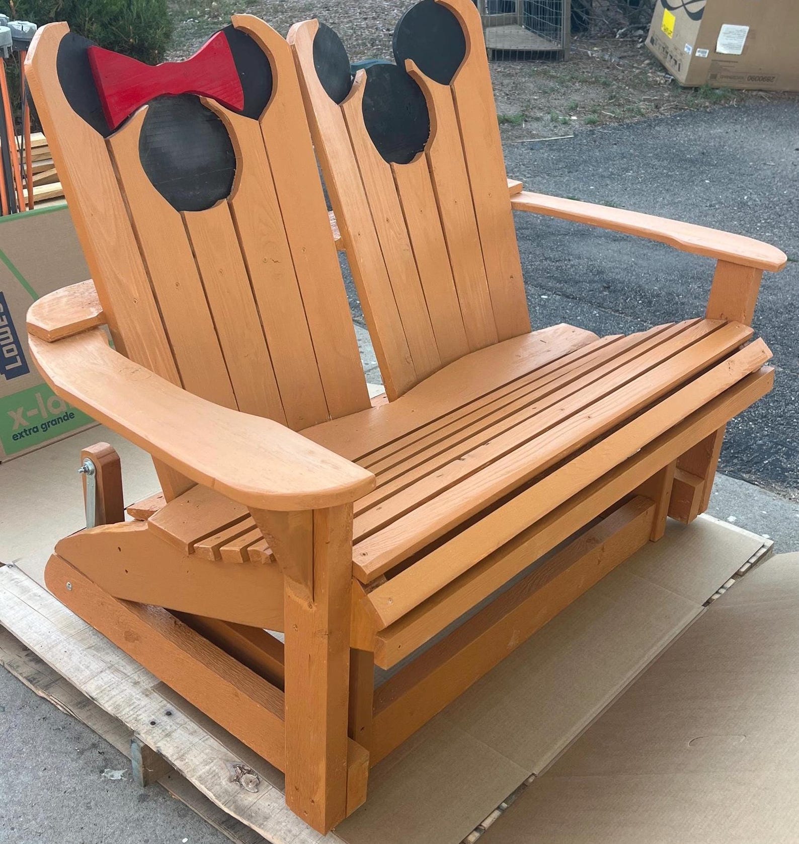 Mickey and Minnie Gliding Bench - Etsy