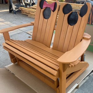 Mickey and Minnie Gliding Bench - Etsy