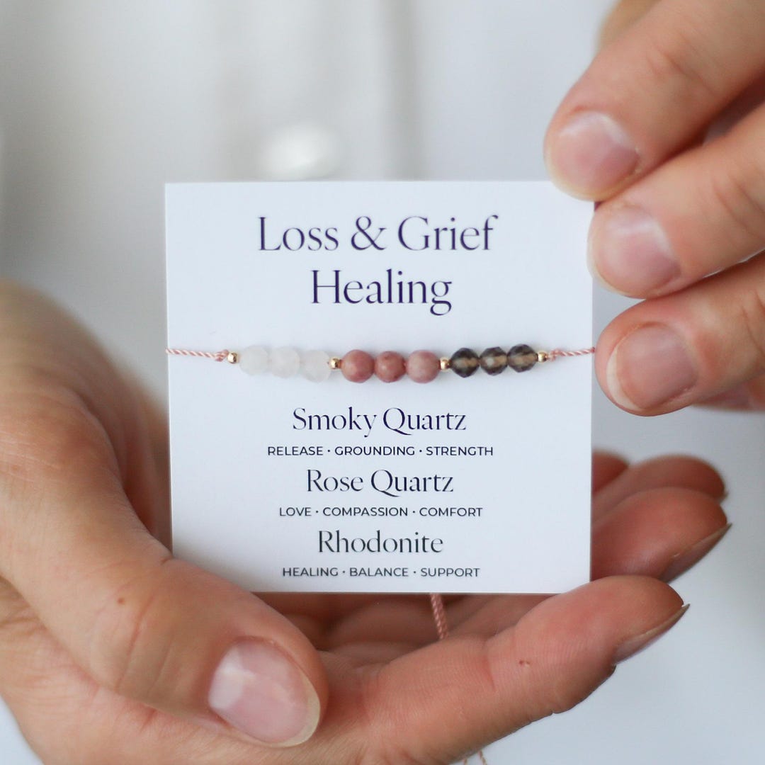 Gift for Loss, Grief & Comfort – Crystal Cord Bracelet for Sympathy and ...