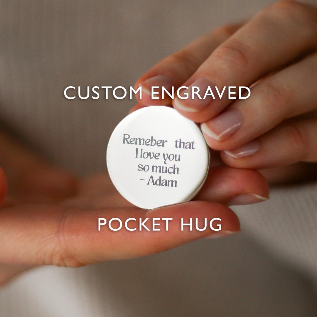 Custom Personalized Token Disc - Engraved Pocket Hug With Own Message ...
