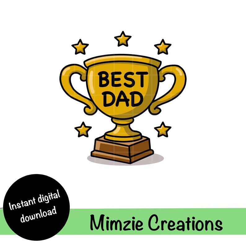 Best Dad Trophy SVG and PNG, Fathers Day Clipart Svg File for Cricut ...