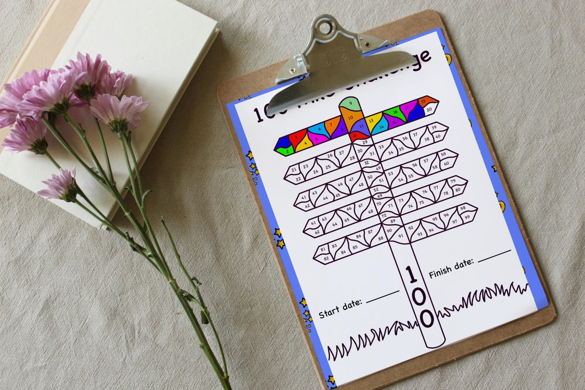 100 Mile Walking Tracker: Printable PDF (A4 & Letter) - Etsy