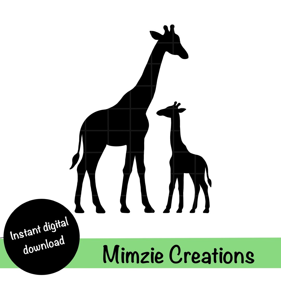 Baby and Mom Giraffe SVG & PNG: Simple Safari Animal Clipart - Etsy
