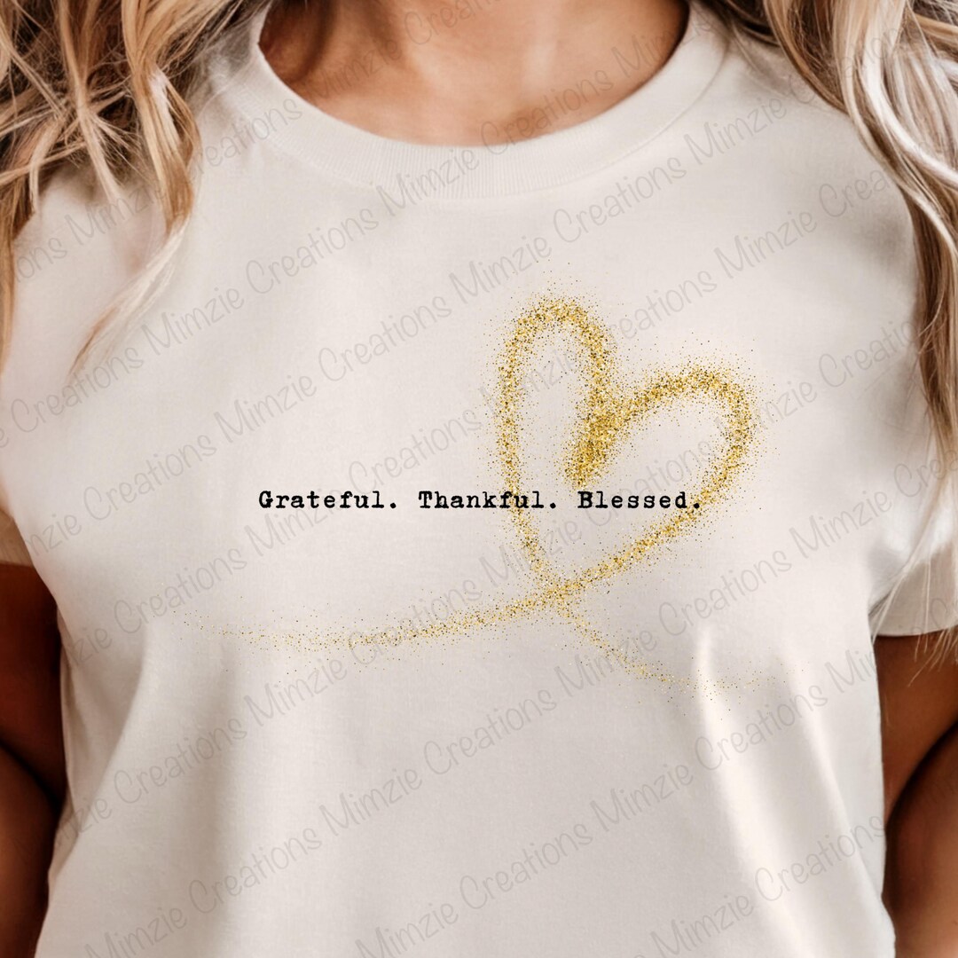 Gold Glitter Thanksgiving PNG: Grateful Thankful Blessed Clipart - Etsy