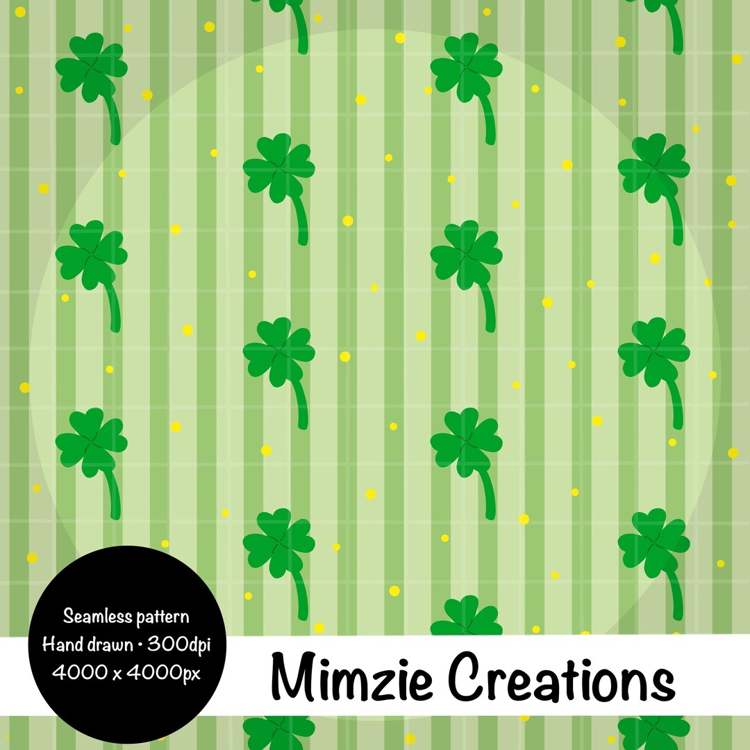 Shamrock Seamless Pattern Tile: Hand Drawn St Patrick's Day Repeat ...