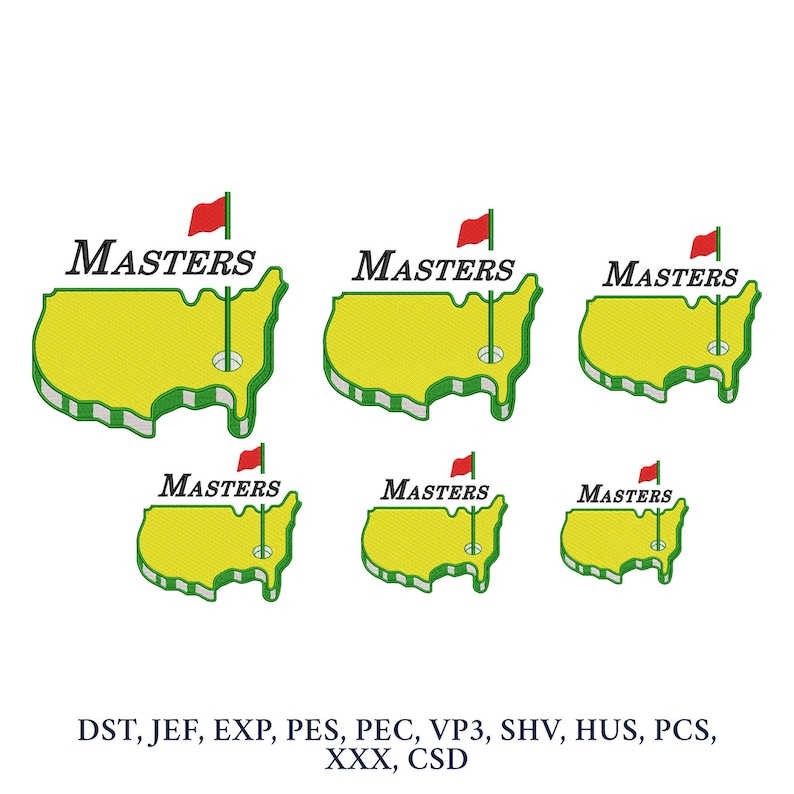 Golf Embroidery Design, Golf Masters Embroidery Machine File, Golf Ball ...