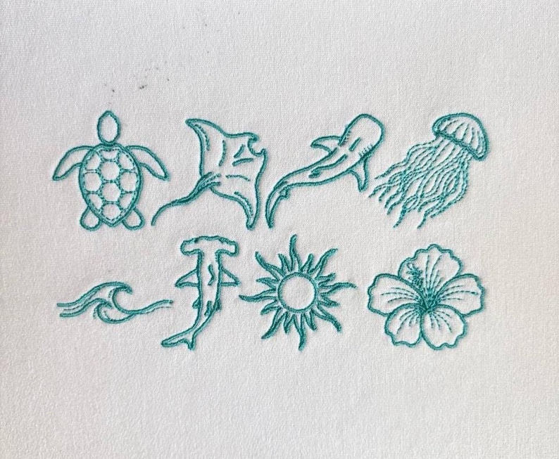 Marine Elements Bundle Embroidery Design, Sea Embroidery Machine File ...