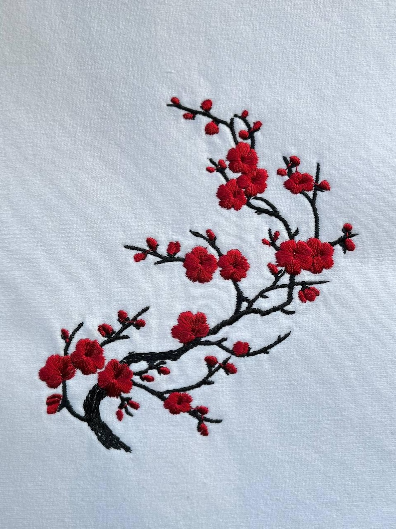 Cherry Blossom Embroidery Design, Sakura Machine Embroidery Design ...