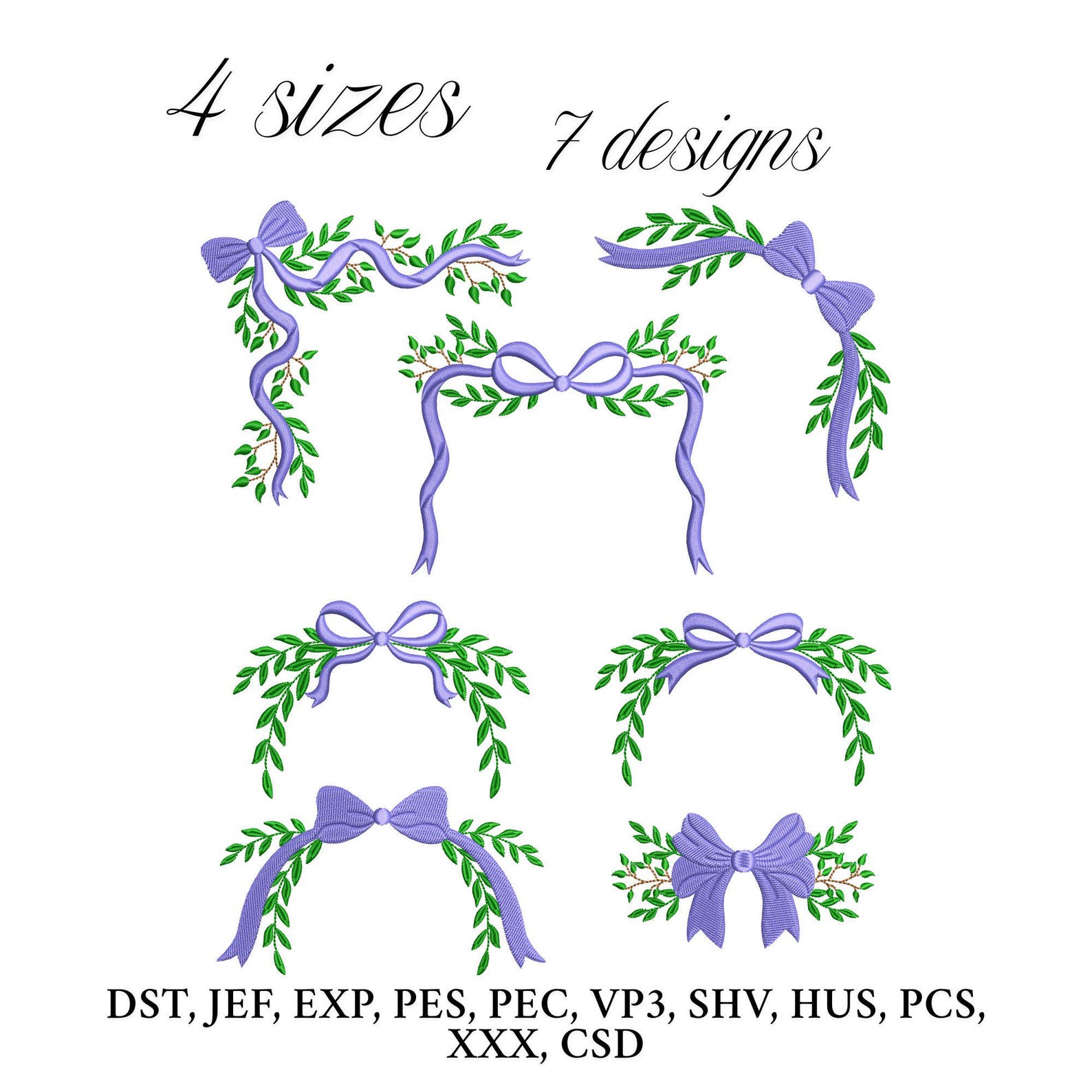 Monogram Bow Crest Frame Embroidery Design, Floral Embroidery Machine ...