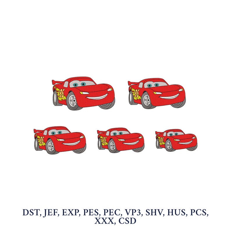 Car Embroidery Design, Lightning Embroidery Machine File, Car Digital ...