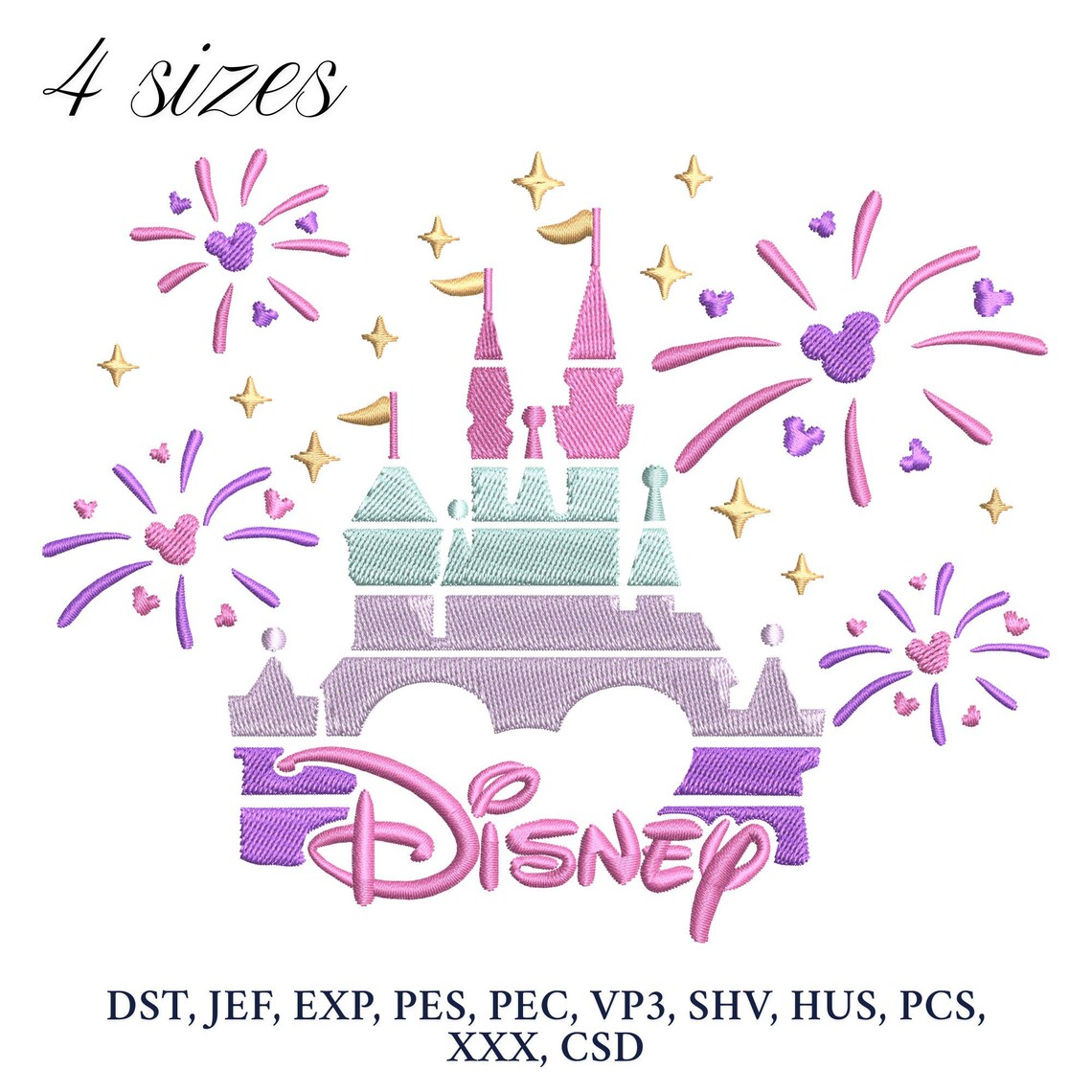 Disney Castle Embroidery Design, Magic Castle Embroidery Machine File ...