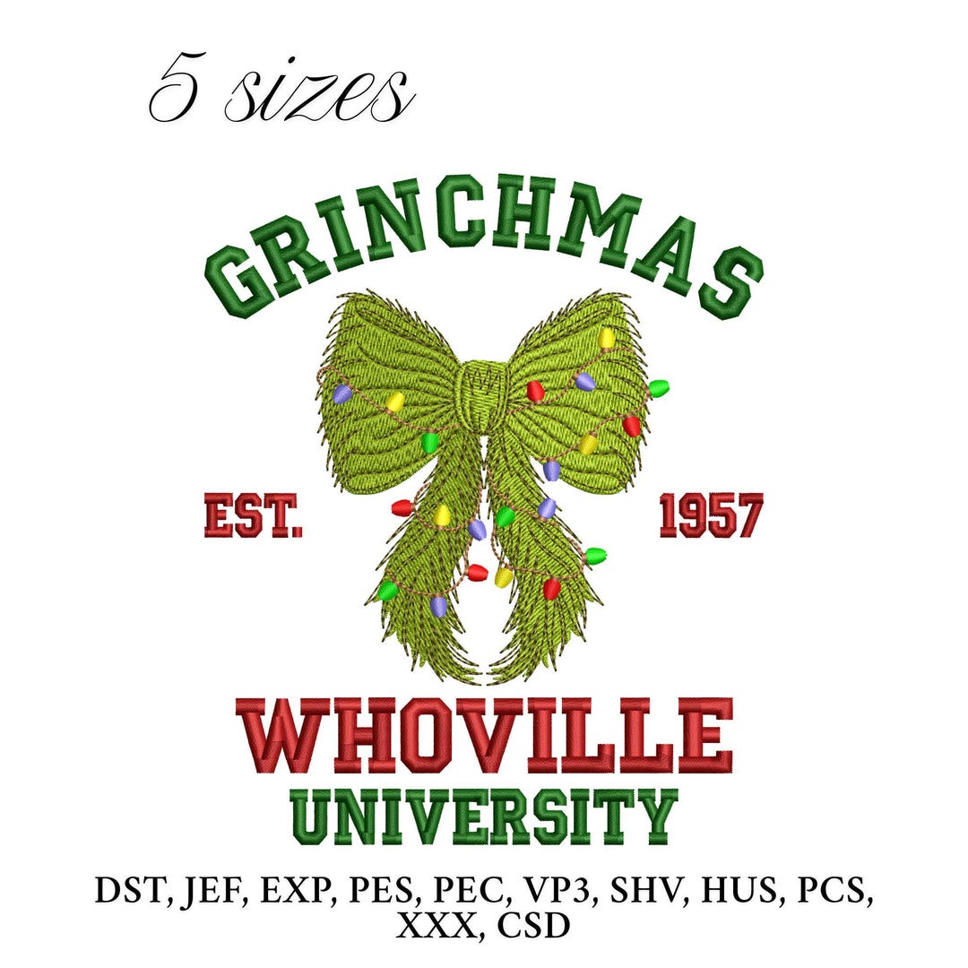 Whoville University Embroidery Design, Grinchmas Embroidery Machine ...