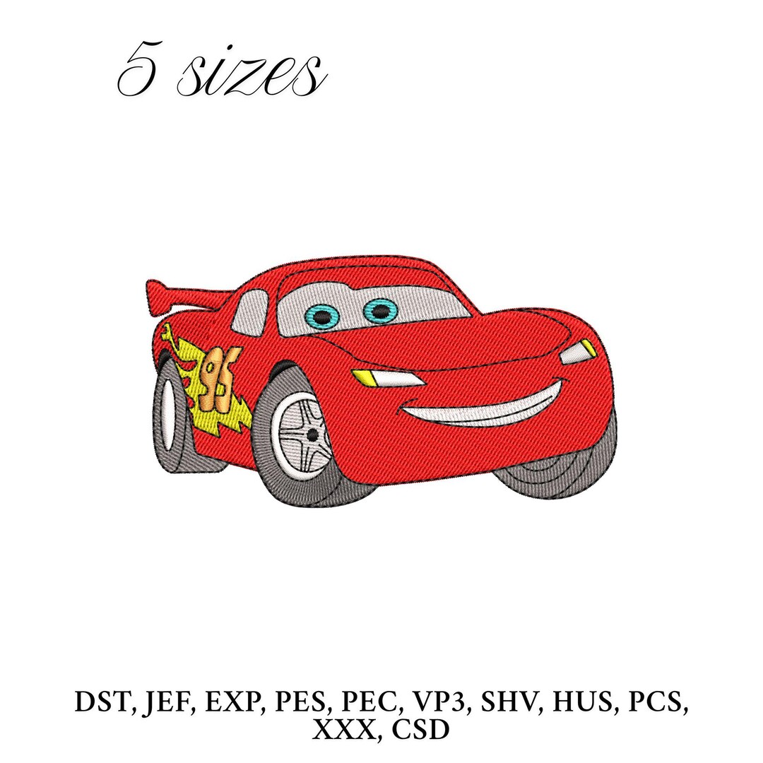Car Embroidery Design, Lightning Embroidery Machine File, Car Digital ...