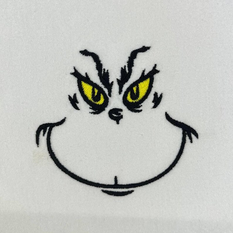 Grinch Face Embroidery Design, Christmas Embroidery Machine File ...