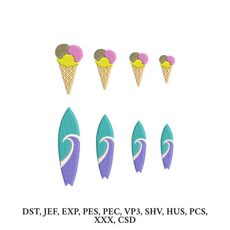 22 Summer Beach Icons Embroidery Design, Coastal Embroidery Machine ...