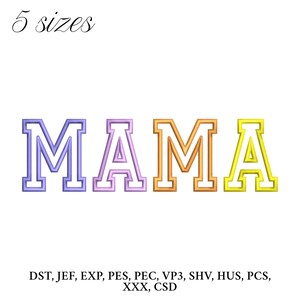 MAMA Applique Embroidery Design, Mother's Day Gifts Embroidery Machine ...