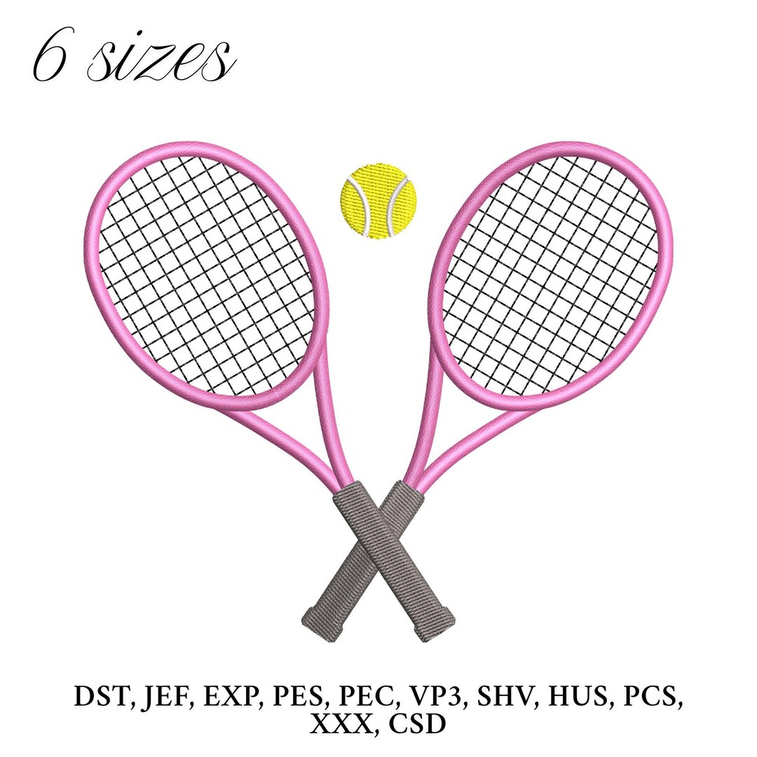 Tennis Embroidery Design, Tennis Racket With Ball Embroidery Machine ...