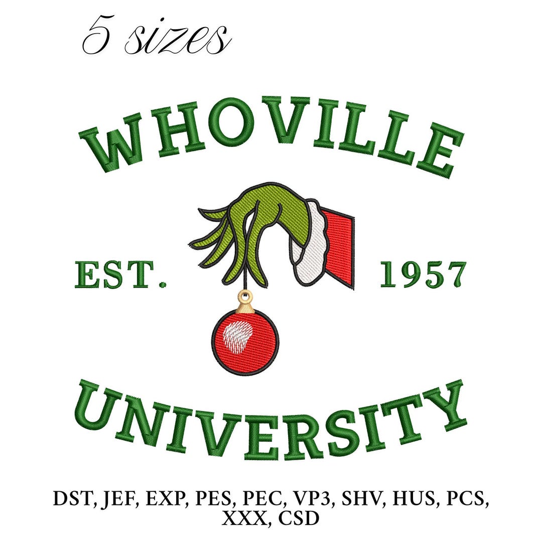 Whoville University Embroidery Design, Christmas Embroidery Machine ...