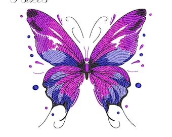Butterfly Embroidery Design, Colorful Butterfly Machine Embroidery ...