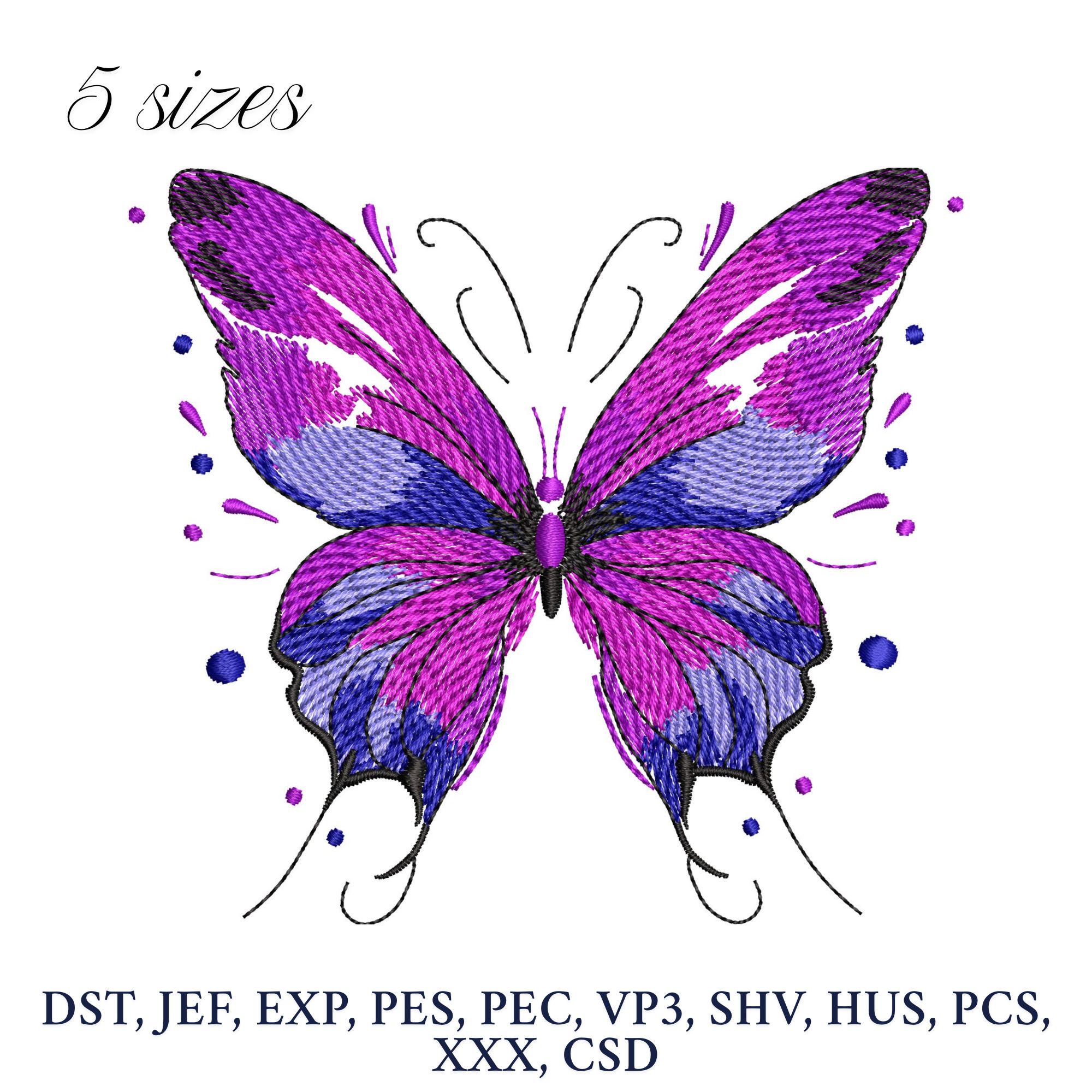 Butterfly Embroidery Design, Colorful Butterfly Machine Embroidery ...