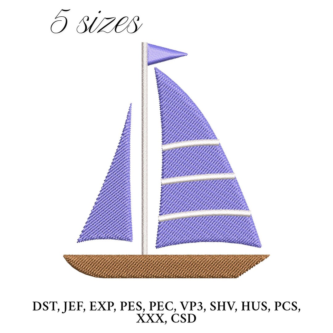 Sailboat Embroidery Design , Summer Embroidery Machine File, Mini Boat ...