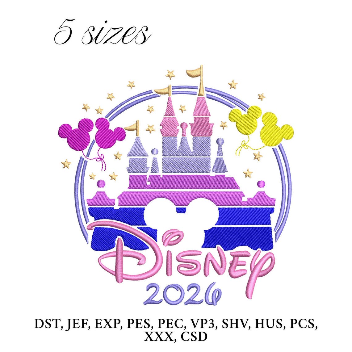 Disney Castle Embroidery Design, Magic Castle Embroidery Machine File ...