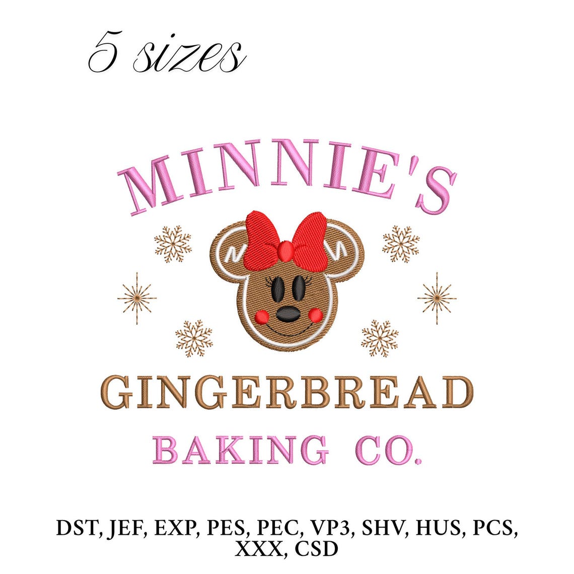 Gingerbread Minnie Mouse Embroidery Design, Christmas Embroidery ...