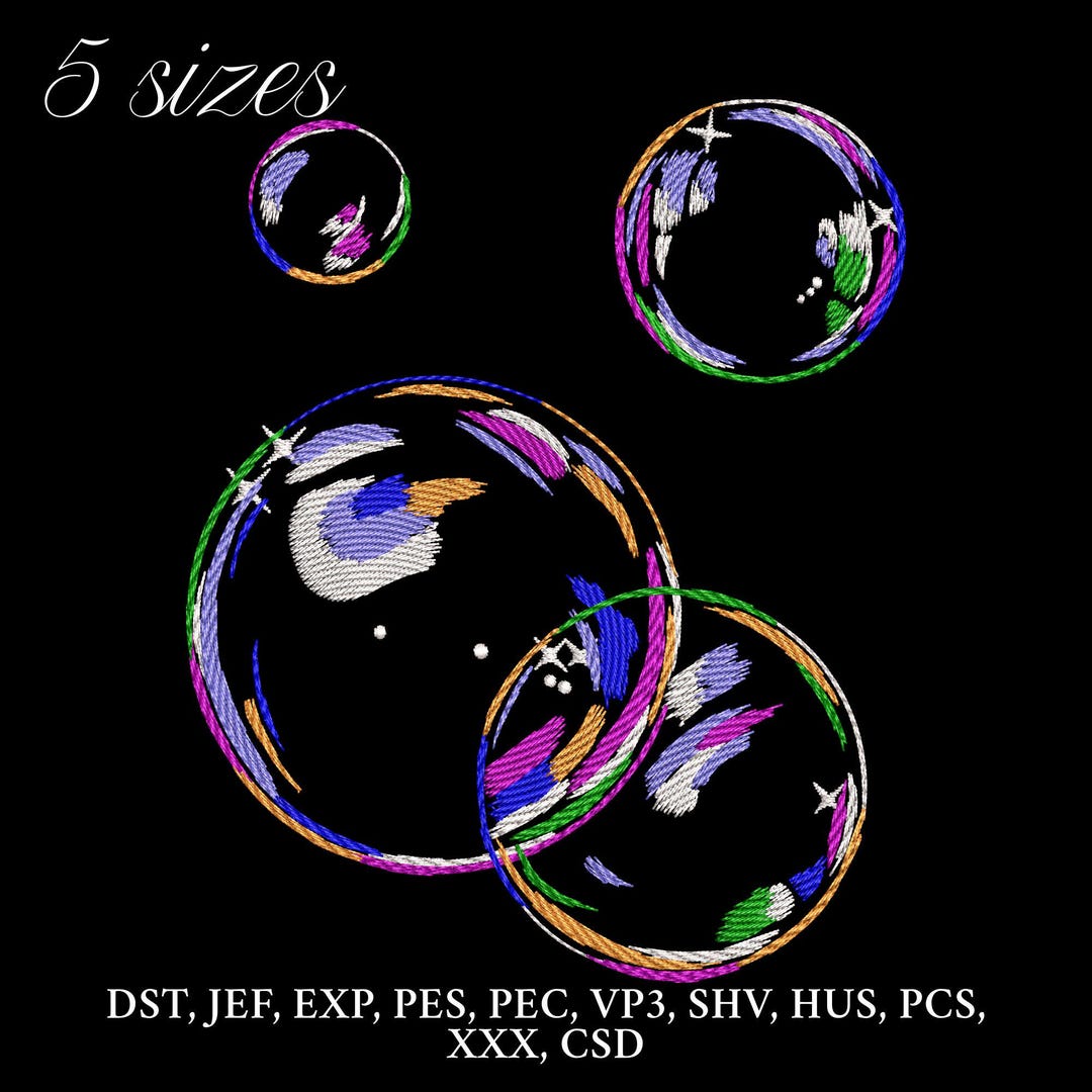 Soap Bubbles Embroidery Design, Bubbles Embroidery Machine File ...