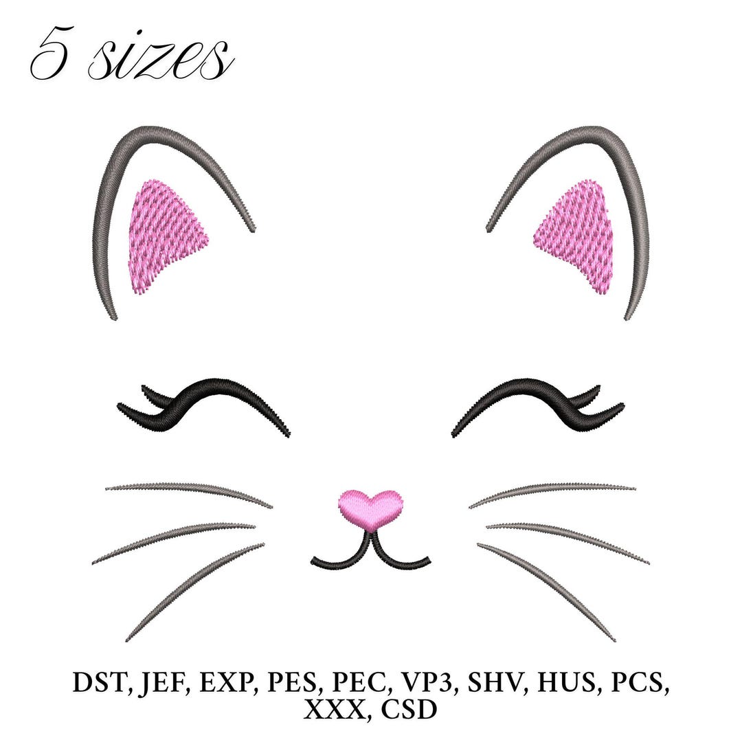 Cute Baby Cat Embroidery Design, Animal Embroidery Machine File, Cat ...