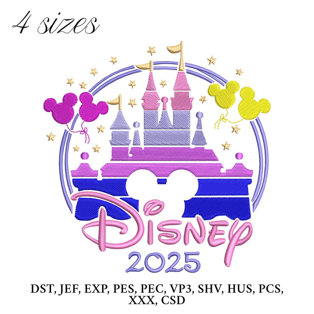 Disney Castle Embroidery Design, Magic Castle Embroidery Machine File ...