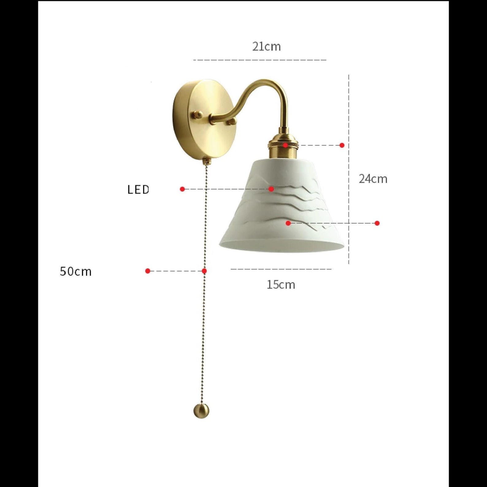 Brass Ceramic Wall Sconce, Flower-shaped Lampshade, Bedside Light - Etsy